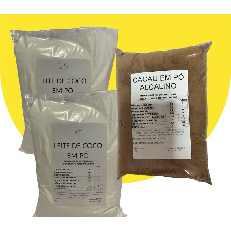2kg Leite de Coco+ 1kg Cacau Alcalino | Shopee Brasil