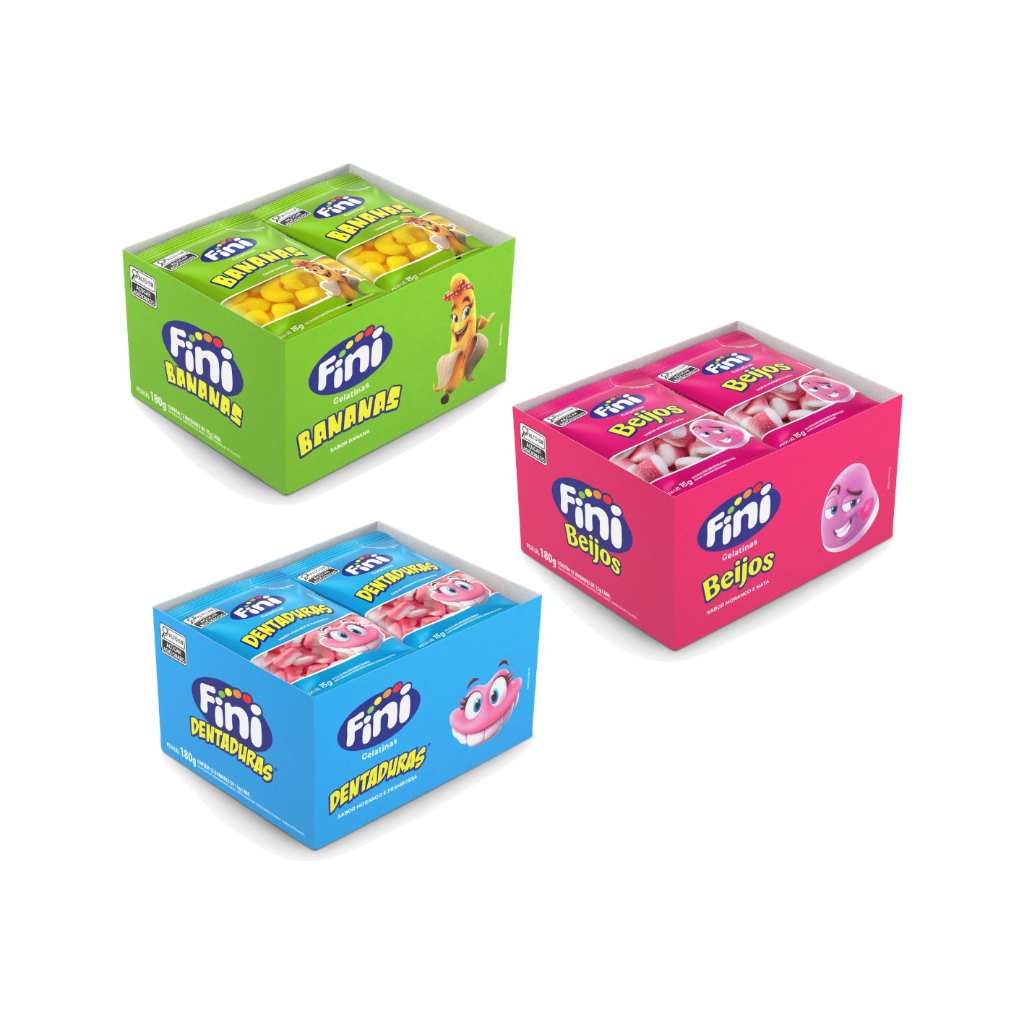 Kit 36 pacotes de 15g cada - FINI - Banana Beijinho e Dentadura ...