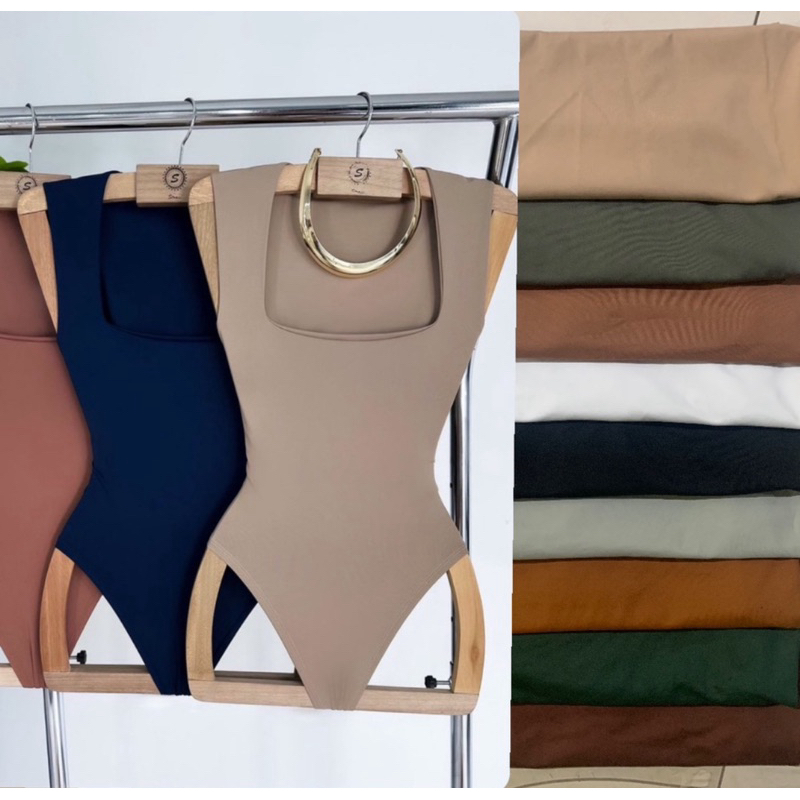 Body Feminino Decote Quadrado Alça Larga poliamida Duplo Básica P M G ...