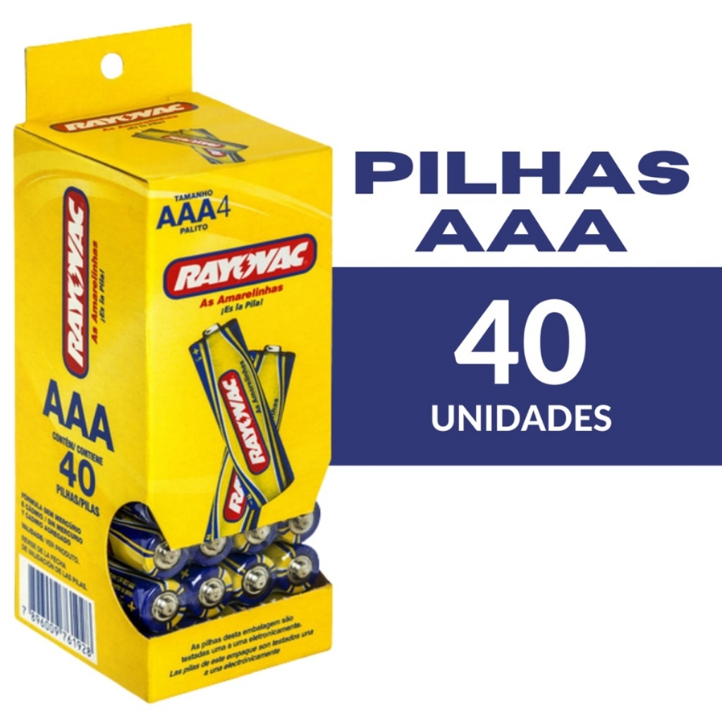 Pilha Rayovac Palito Amarelinha Caixa C/40 Unidades | Shopee Brasil