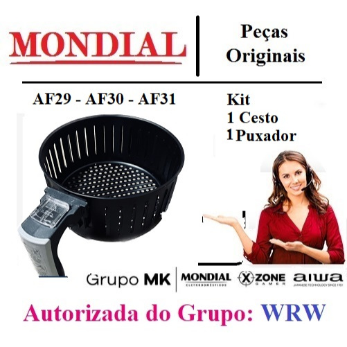 Kit 1 Cesto + 1 Puxador da Air fryer = Fritadeira Mondial Original Af29 af30 af31 | Shopee Brasil