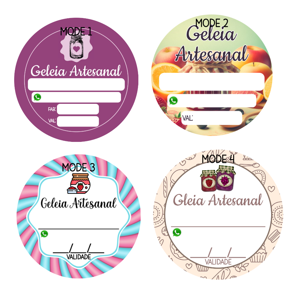 60 Rotulos Adesivos Etiquetas Para Geleia Artesanal 5x5cm | Shopee Brasil