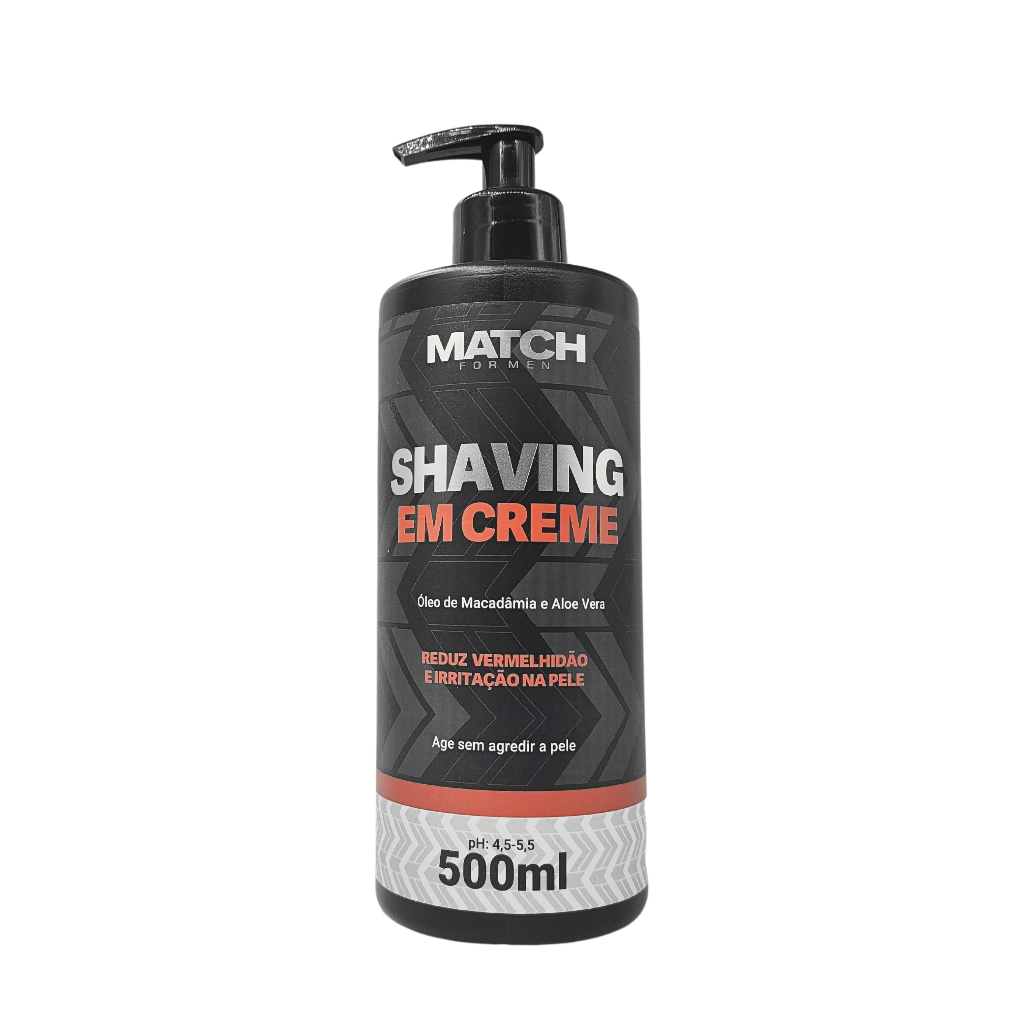 Shaving Em Creme Match ForMen 500ml Hidratante & Refrescante Pra Fazer ...