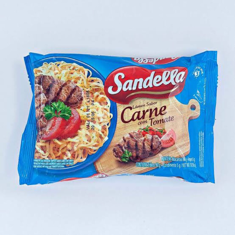Kit c/10 macarrão sandella 85g cada, sabor carne com tomate. miojo ...