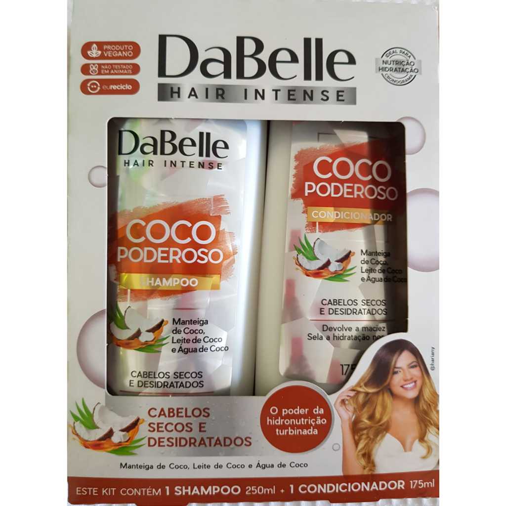 Kit DaBelle Hair Intense Coco Poderoso Shampoo 250ml + Condicionador 175ml | Shopee Brasil