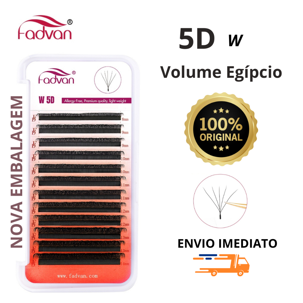 Cílios 5D W Fadvan Volume Egípcio Fio a Fio Tufinho Alongamento Lash ...