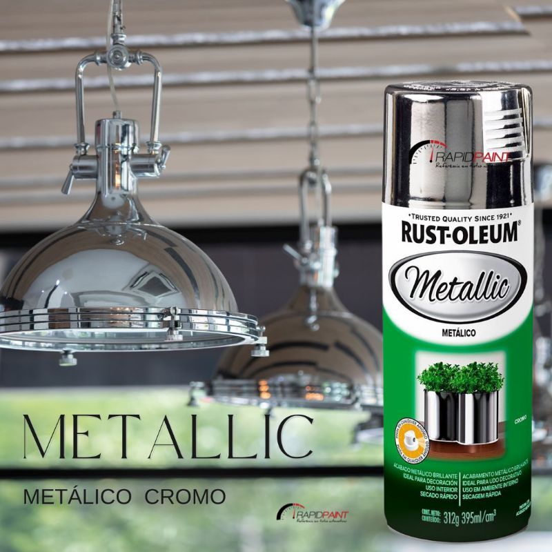 Spray Cromo PREMIUM METALIC IMPORTADO Rust Oleum | Shopee Brasil