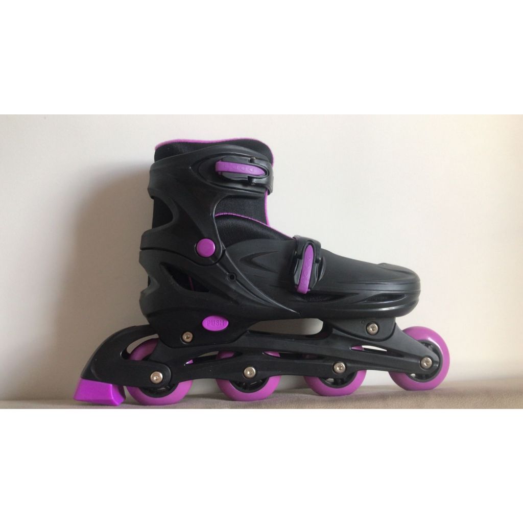 Patins In Line ROXO Ajustável 39 ao 42 Freio no Pé Botas alcochoadas ...