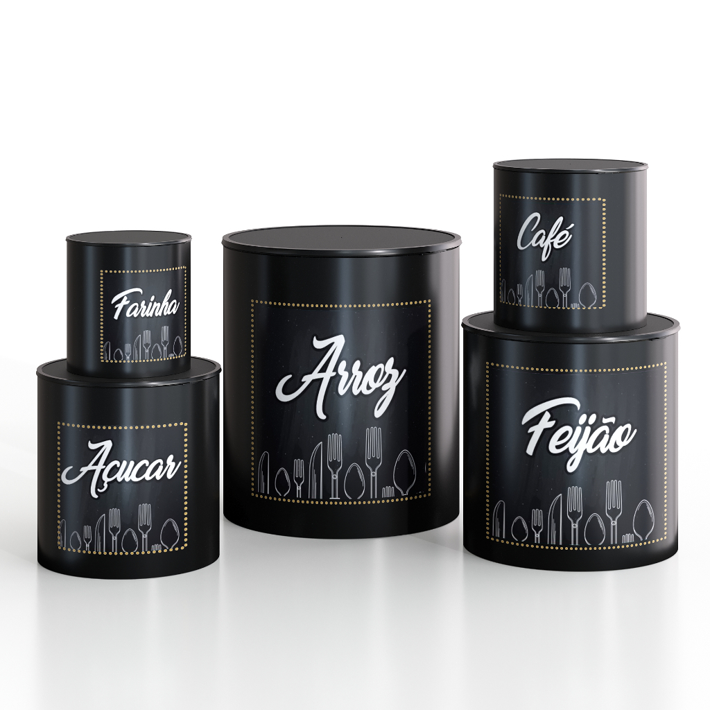 Kit Potes Para Mantimentos 5 Potes Decorados Talher | Shopee Brasil