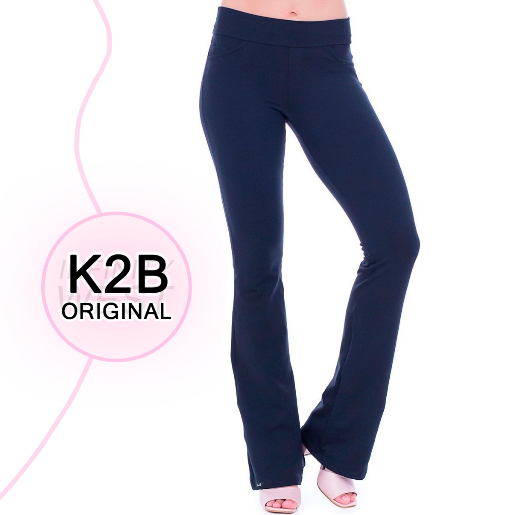 Calça Legging K2b Original Flare Bailarina Cintura Alta Feminina Tecido ...