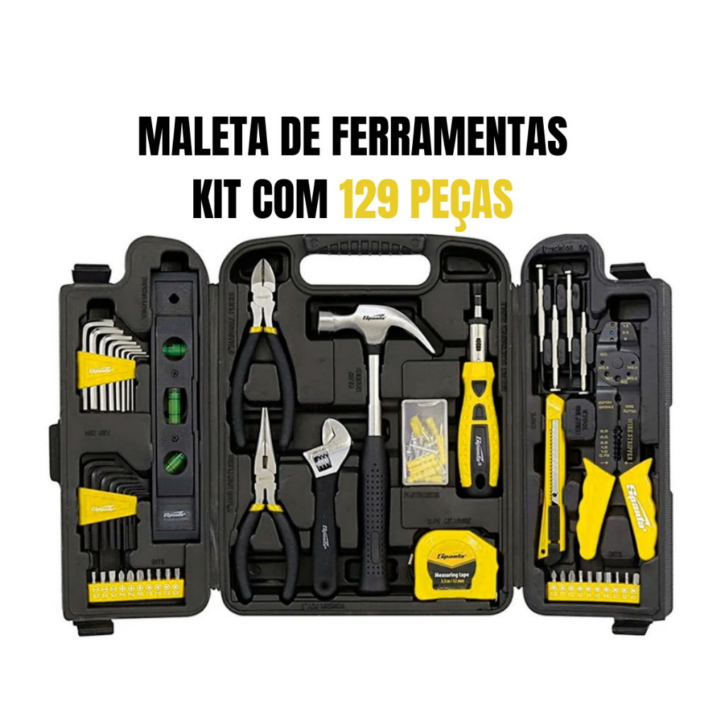 Maleta De Ferramentas Kit 129 Peças Multiuso Linha Premium Super ...