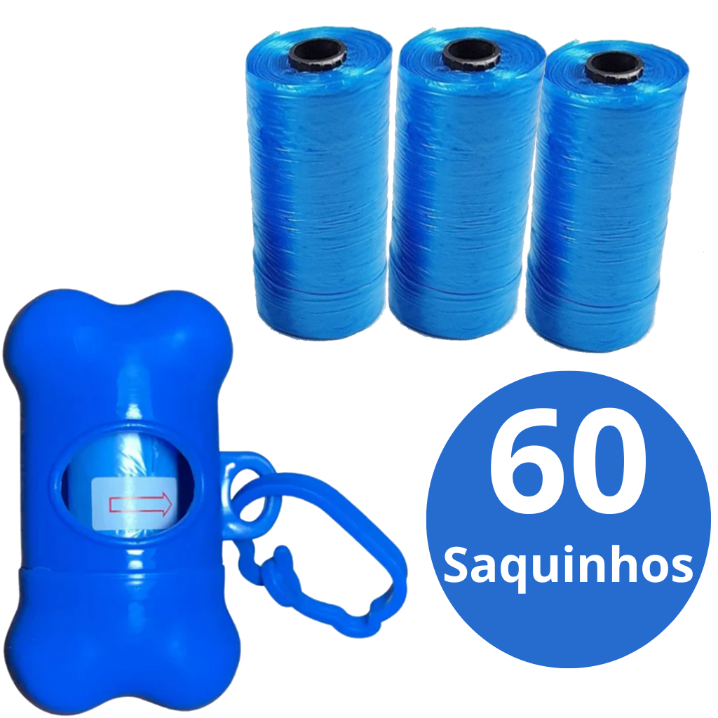 Kit Cata Caca Cachorro Cão Gato Pet com Porta Saquinhos Higienicos com ...