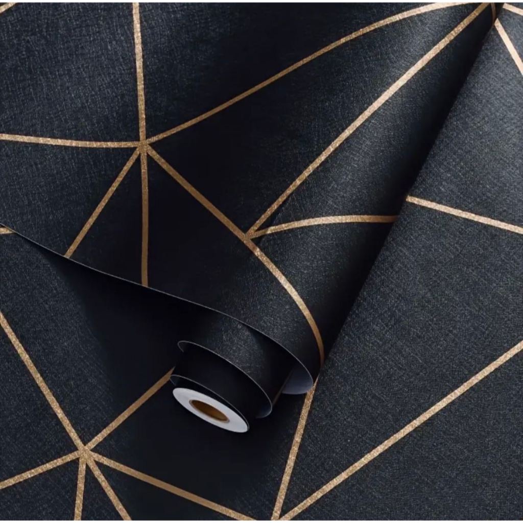 Papel De Parede Modelo Zara Preto 10 Metros X 45cm Adesivo Autocolante