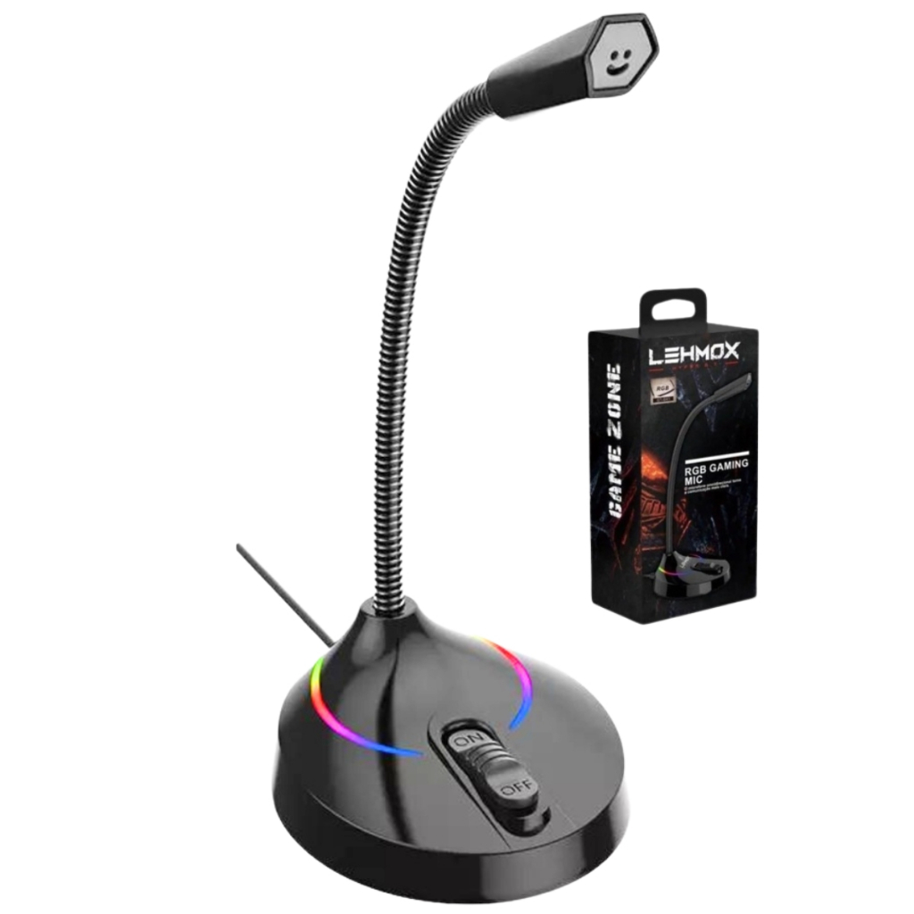 Microfone Gamer Rgb Usb De Mesa Com Led P/ Jogos Computador Lehmox ...