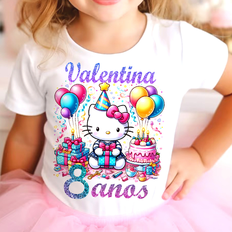 camiseta aniversário hello kitty personalizada com o nome, blusa helo ...