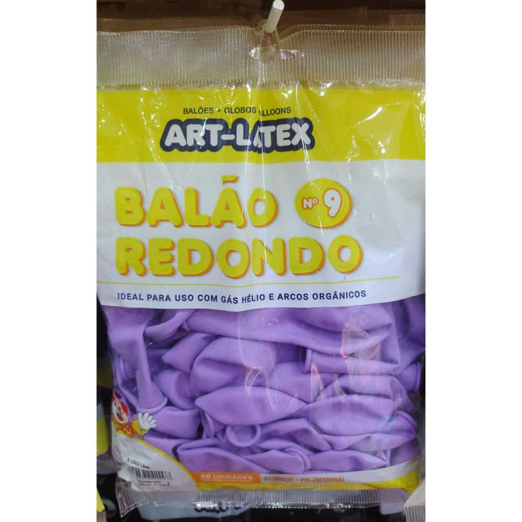 Balão Bexiga Art Látex - redondo nº 9 pacote com 50 unidades cor lisa ...