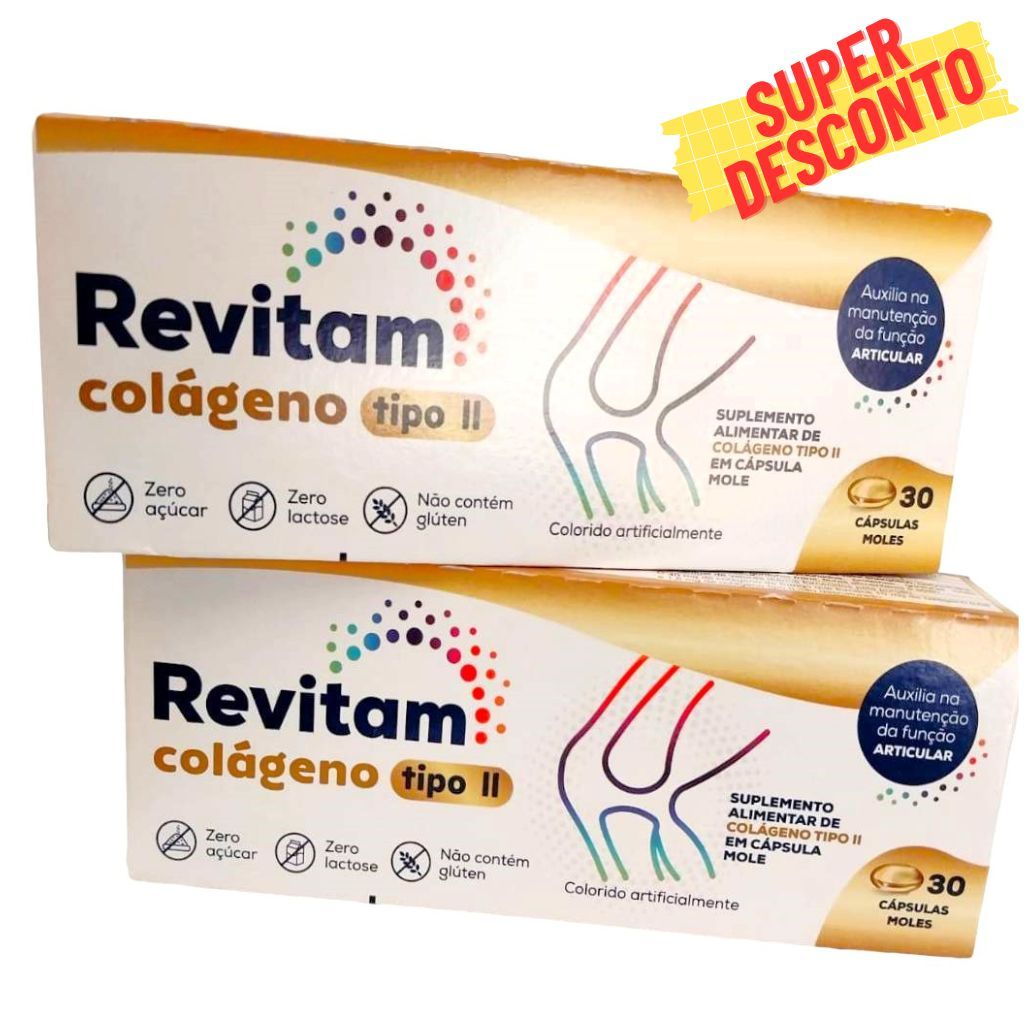 Kit Revitam Colágeno tipo II C/ 3 caixas - Suplemento Alimentar em ...