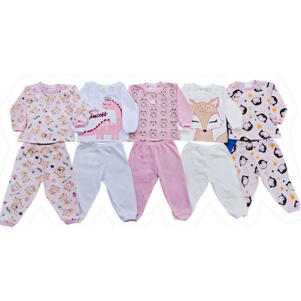 Kit 10 Pçs Conj Bebê - Blusa Calça Manga Longa 100% Algodão Menino RN ...