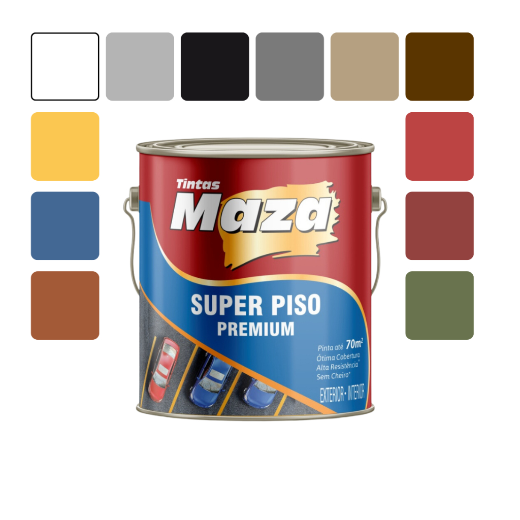 Tinta Para Piso Premium Maza 3,6 Litros - Cores | Shopee Brasil