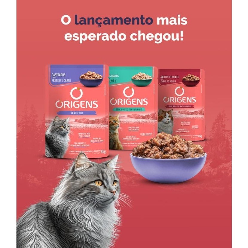 Sachê Origens Gatos 85g 18 UNIDADES | Shopee Brasil