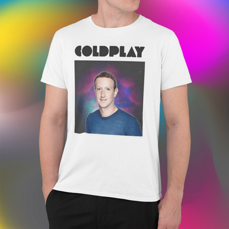 Camiseta unissex engraçada Coldplay Mark Zuckerberg | Shopee Brasil