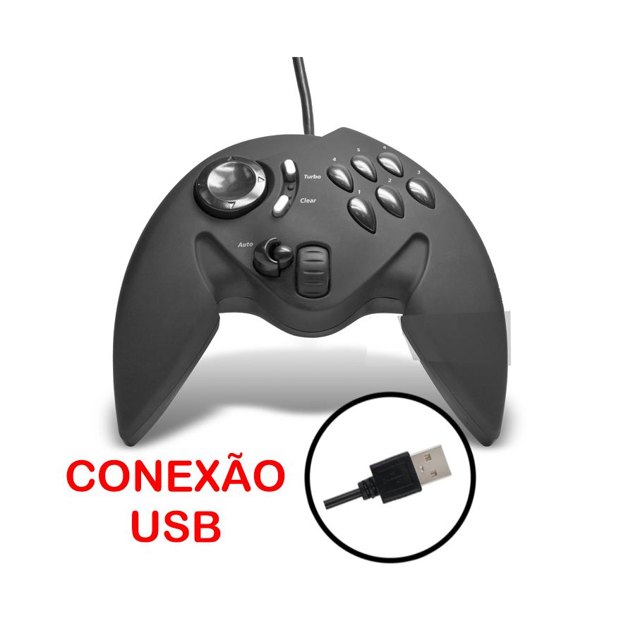 CONTROLE JOYSTICK TERMINATOR USB C/ BOTÃO THROTTLE P/ PC | Shopee Brasil