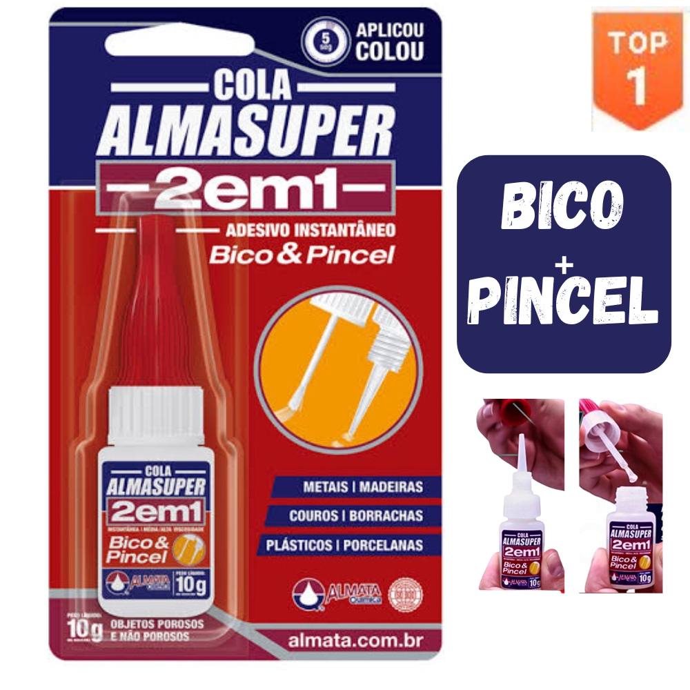 Cola Instantânea Bico e Pincel 2 em 1 Multiuso Almasuper 10g | Shopee ...