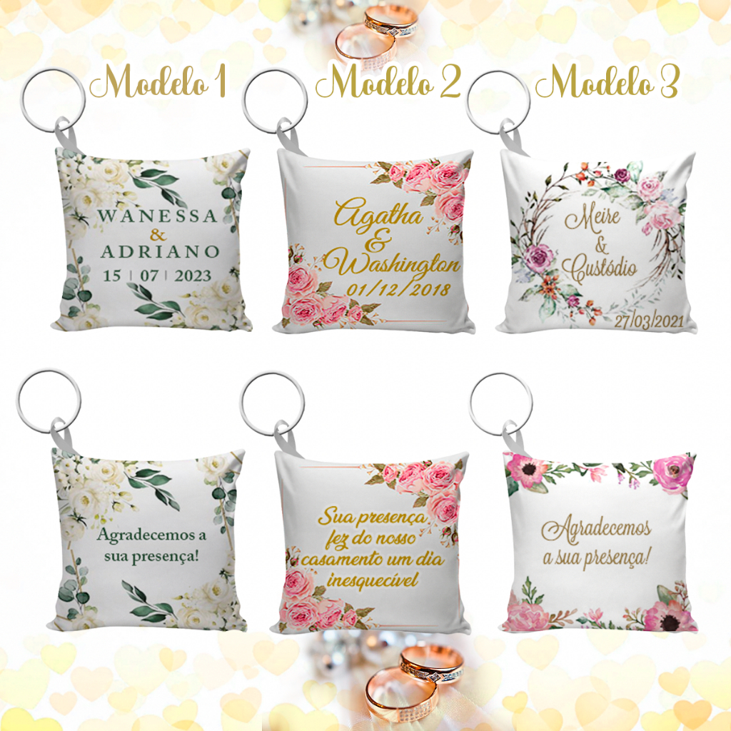 Lembrancinha chaveiro almofadinha mimo casamento noivado | Shopee Brasil