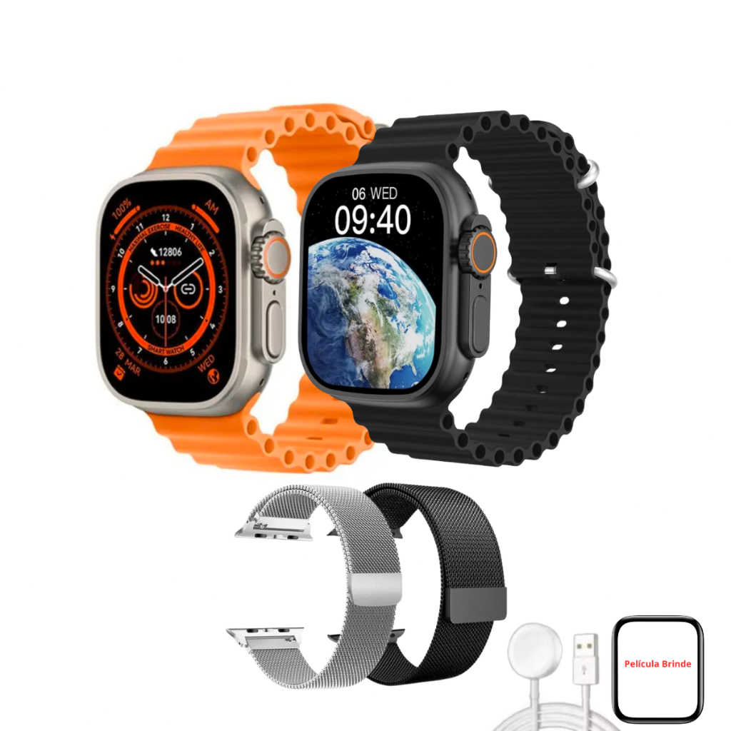 Smartwatch 8 Ultra Pro Max 49mm A Prova D'água + Película | Shopee Brasil