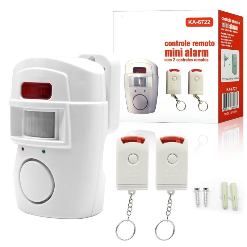 Mini alarme sem fio com 2 controles Proteja Sua Residência ou Comércio ...