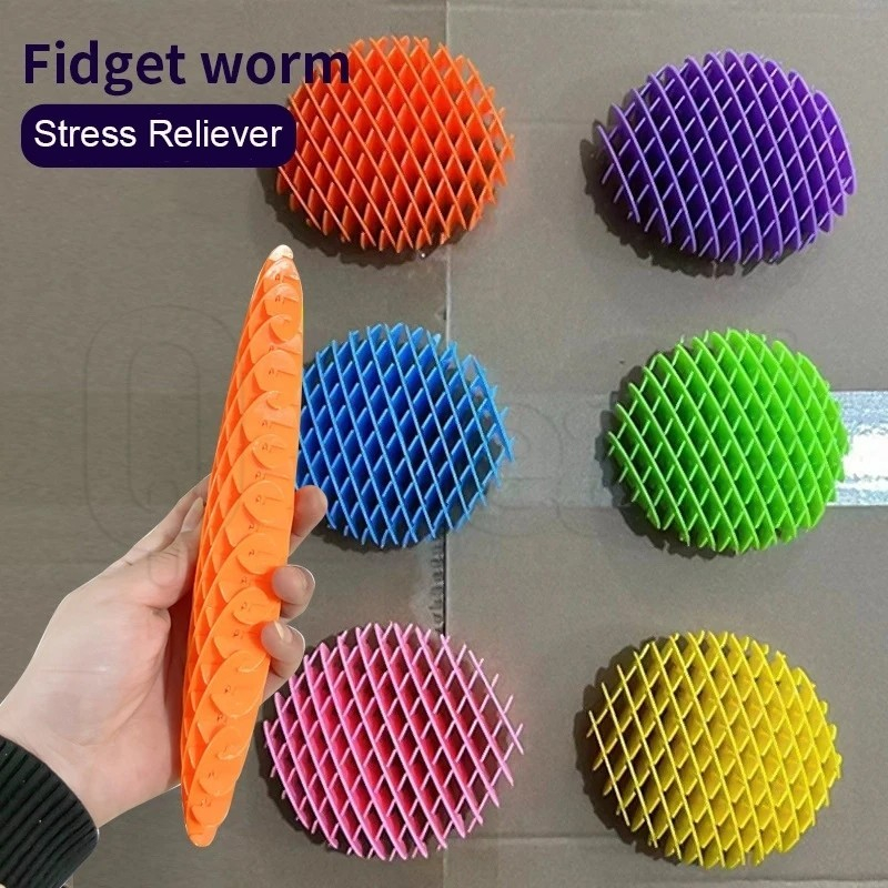 Fidget Worm New Brinquedo impressão 3D popular no TIK TOK COR ALEATÓRIA ...