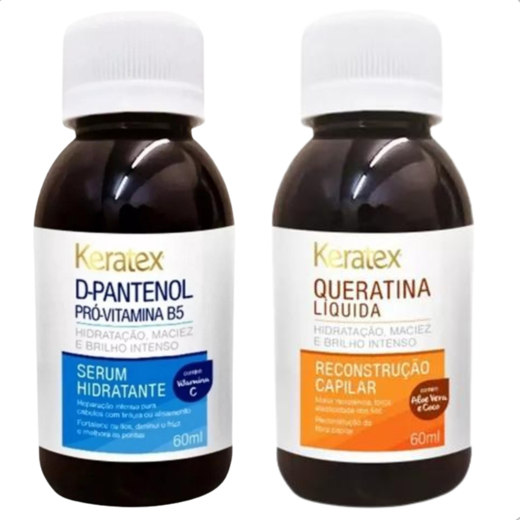 Kit Keratex Serum Hidratante D-pantenol E Queratina Liquida 60ml ...