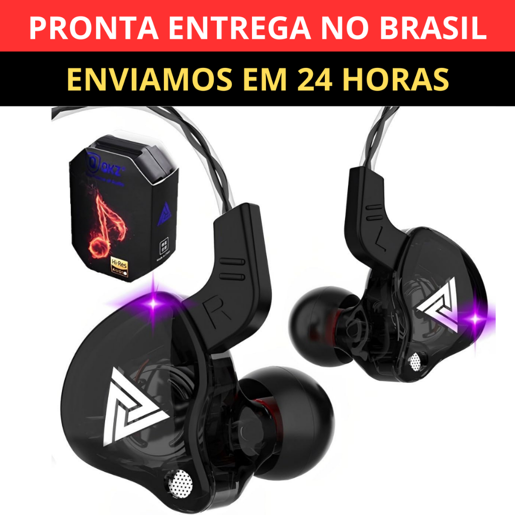 Fone de Ouvido Qkz Ak6 Original com Microfone/Retorno de Palco + Case ...