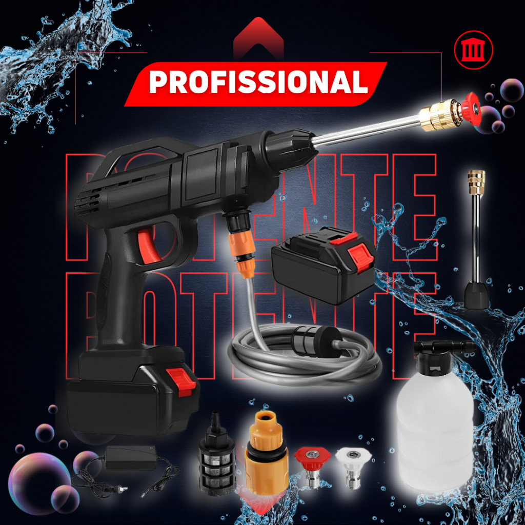 Lavadora Recarregável Potente de Alta Pressão Carro Portátil Multifuncional Sem Fio 48V ...