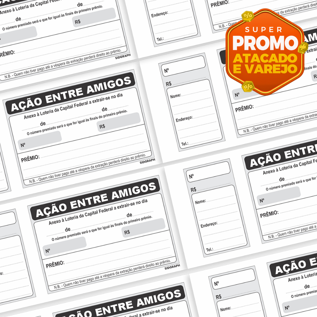 Bloco de Rifa Ação Entre Amigos Sorteio Beneficente Evento Kit Rifas ...