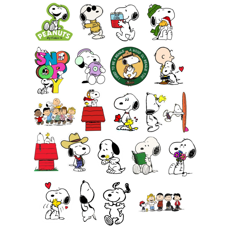 Adesivos Snoopy 20 unidades peanut desenho cachorro | Shopee Brasil