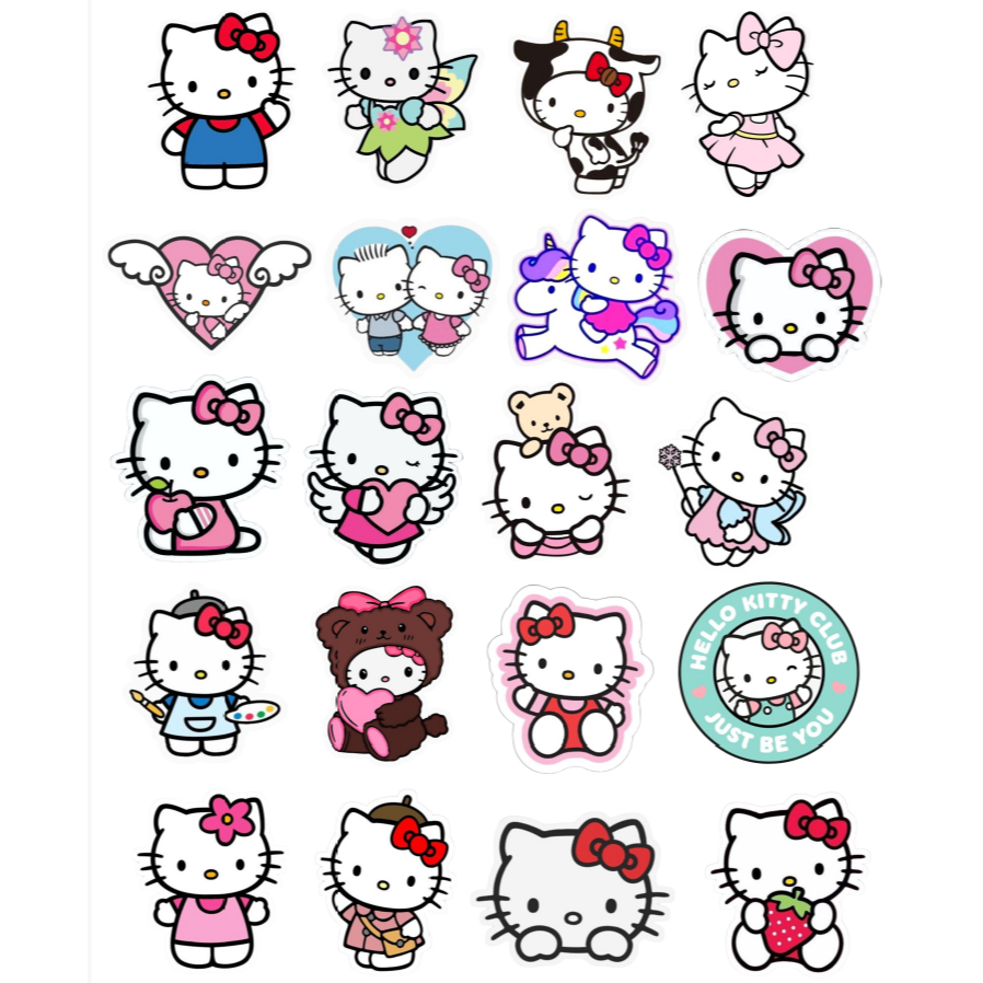 Adesivos Hello Kitty 20 Unidades desenho gato dear daniel anos 90 ...