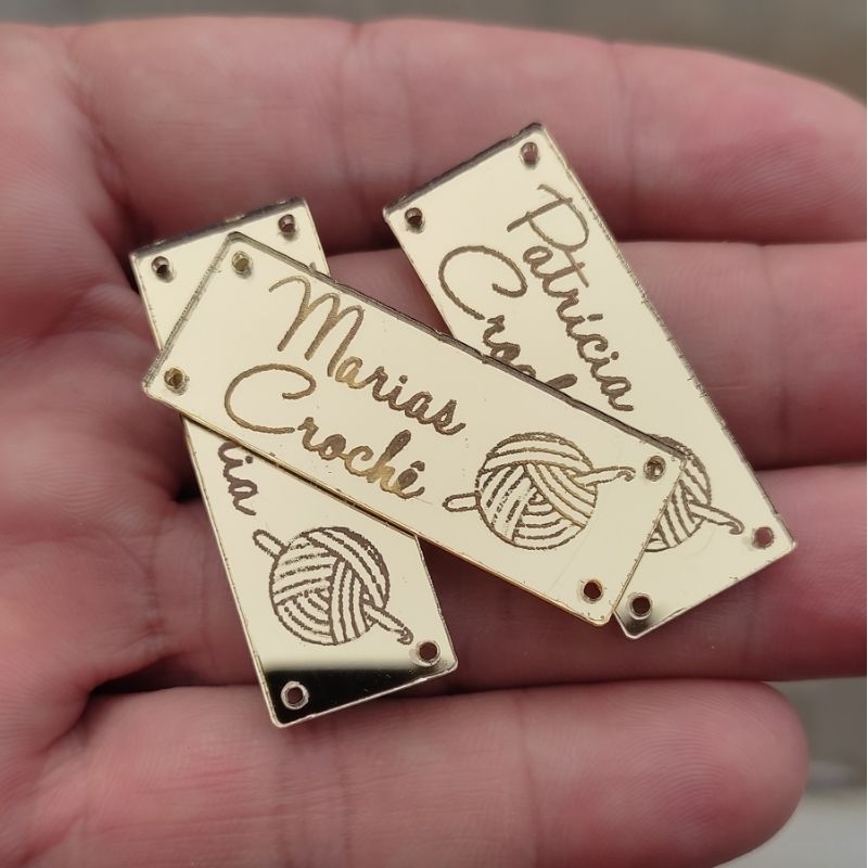Etiqueta Personalizada Tag Acrílico Artesanato Papelaria Crochê ...
