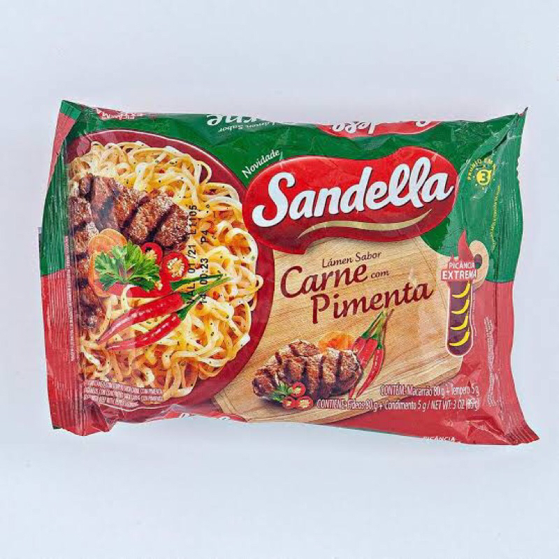 kit c/10 macarrão sandella lámen 85g cada, sabor carne com pimenta ...
