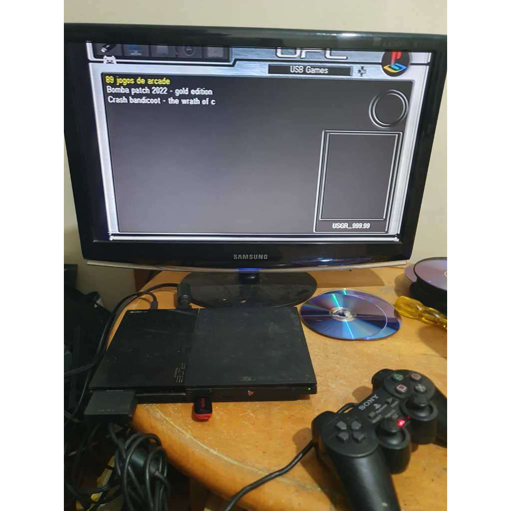 Playstation 2 Ps2 Slim Somente O Console De Fonte Interna Funcionando ...