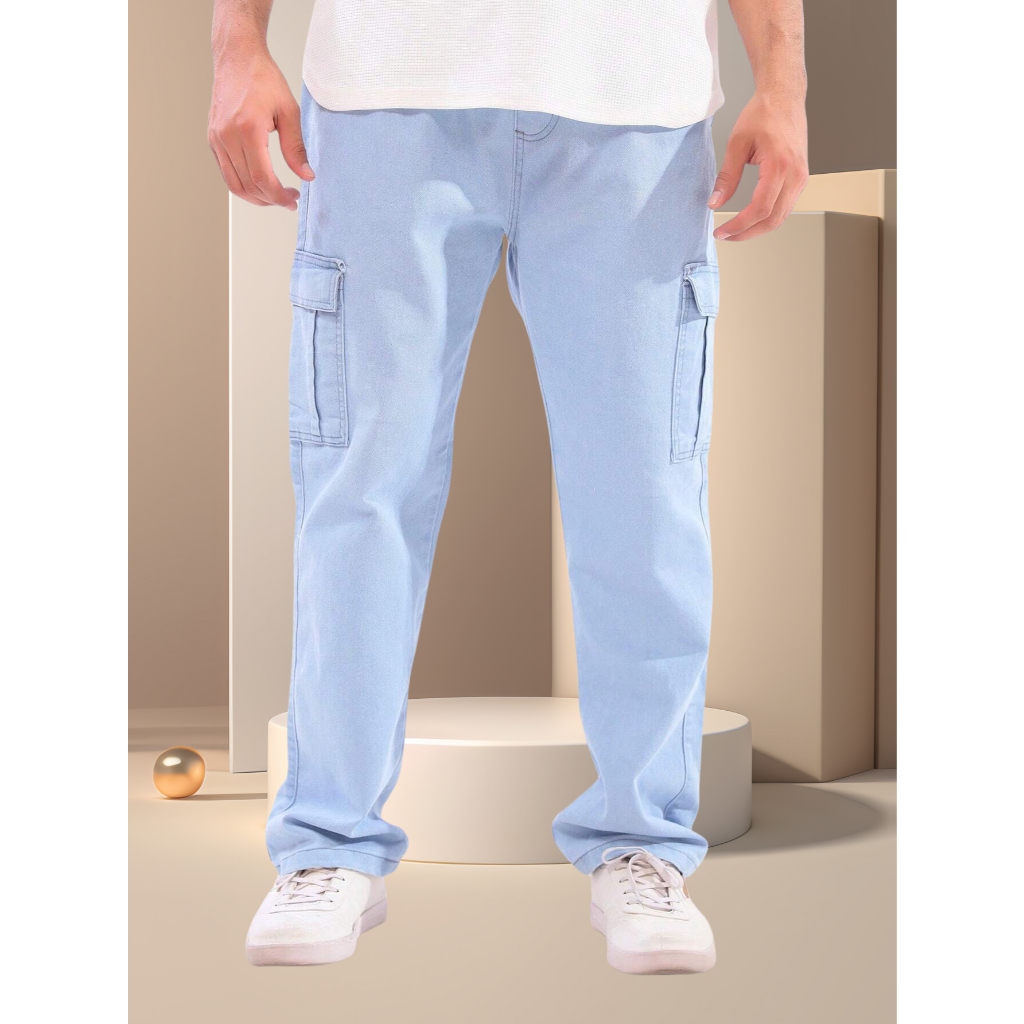 Calca Cargo Masculina Skate 6 Bolsos Fechamento Cordao Moda Unissex