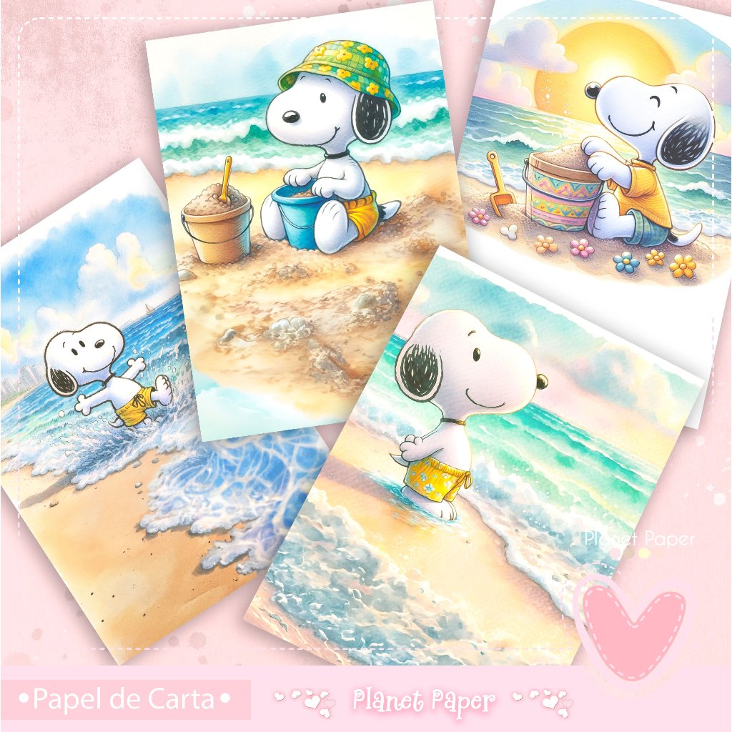 Papéis de Carta Snoopy (4 Modelos) | Shopee Brasil