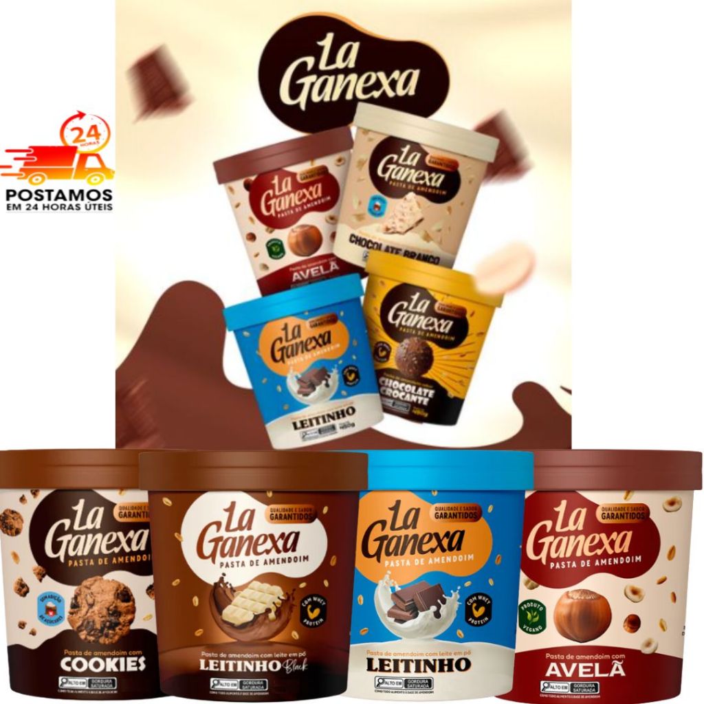 La Ganexa 450g Pasta Amendoim Integral Gourmet zero açucar Whey Protein ...