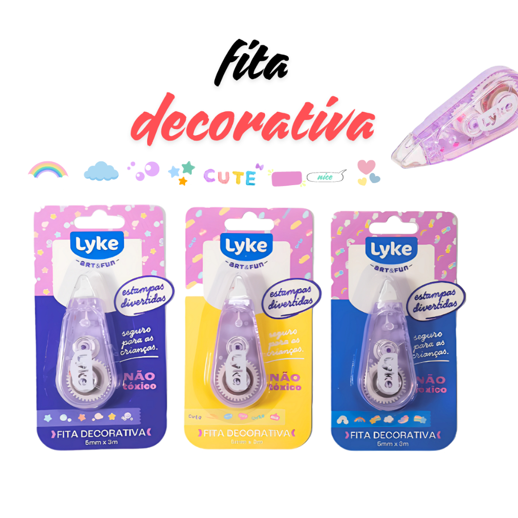 Kit Fitas Decorativas Estampas Fofas - 3 Unidades | Shopee Brasil