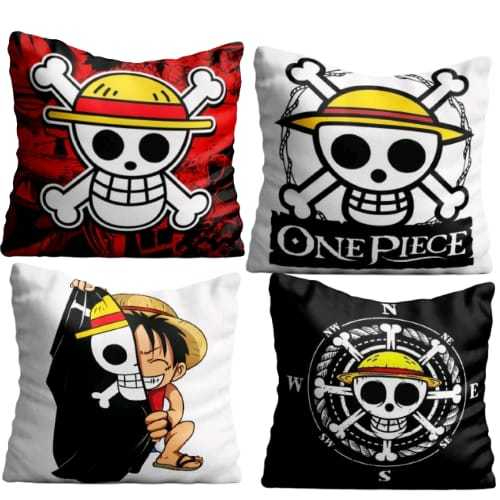 kit 4 capas one piece 40x40cm one piece decoração | Shopee Brasil