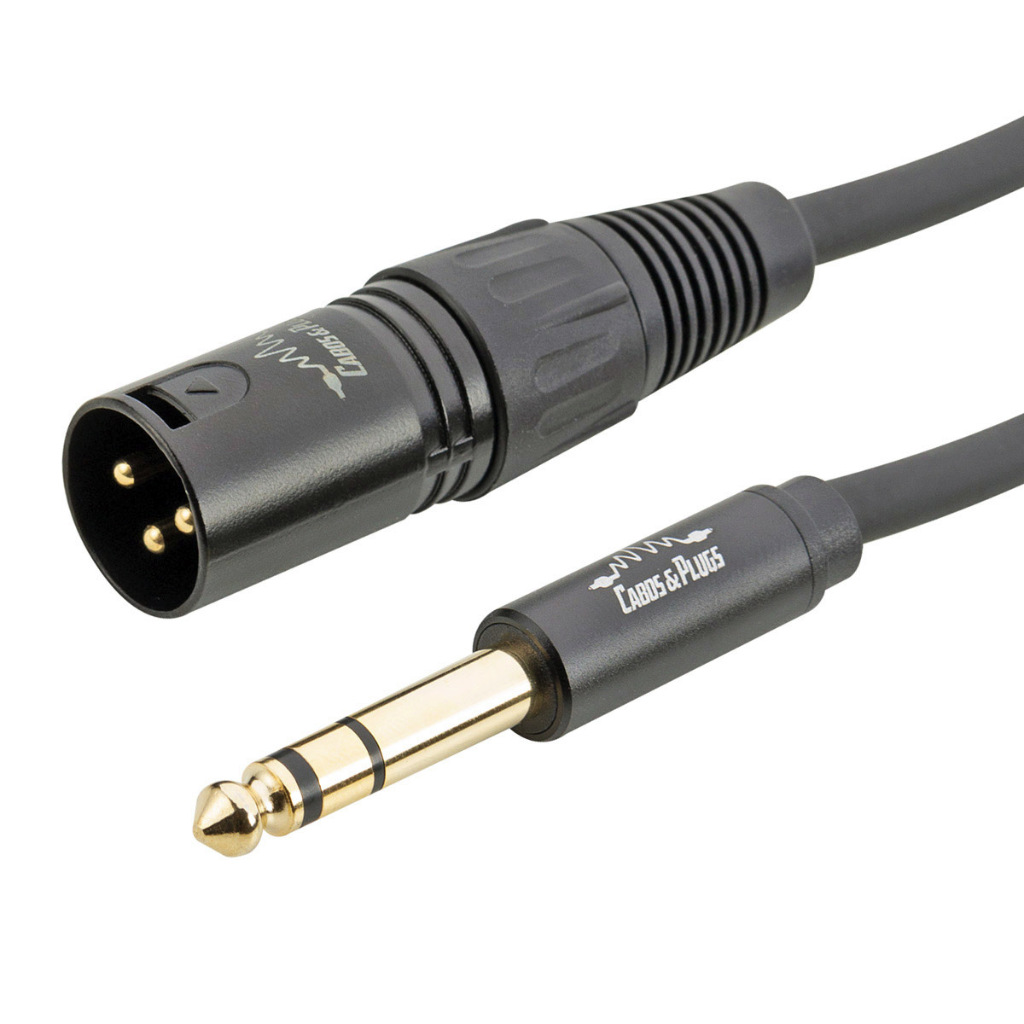 Cabo P10 Stereo 6.35mm TRS para XLR Macho Cobre OFC Conector Ouro ...