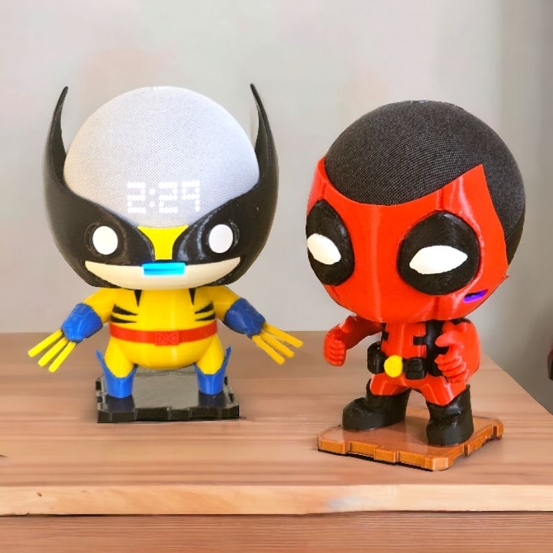 Suporte Alexa Echo Dot 4 e Echo Dot 5 Deadpool OU Wolverine decoração ...