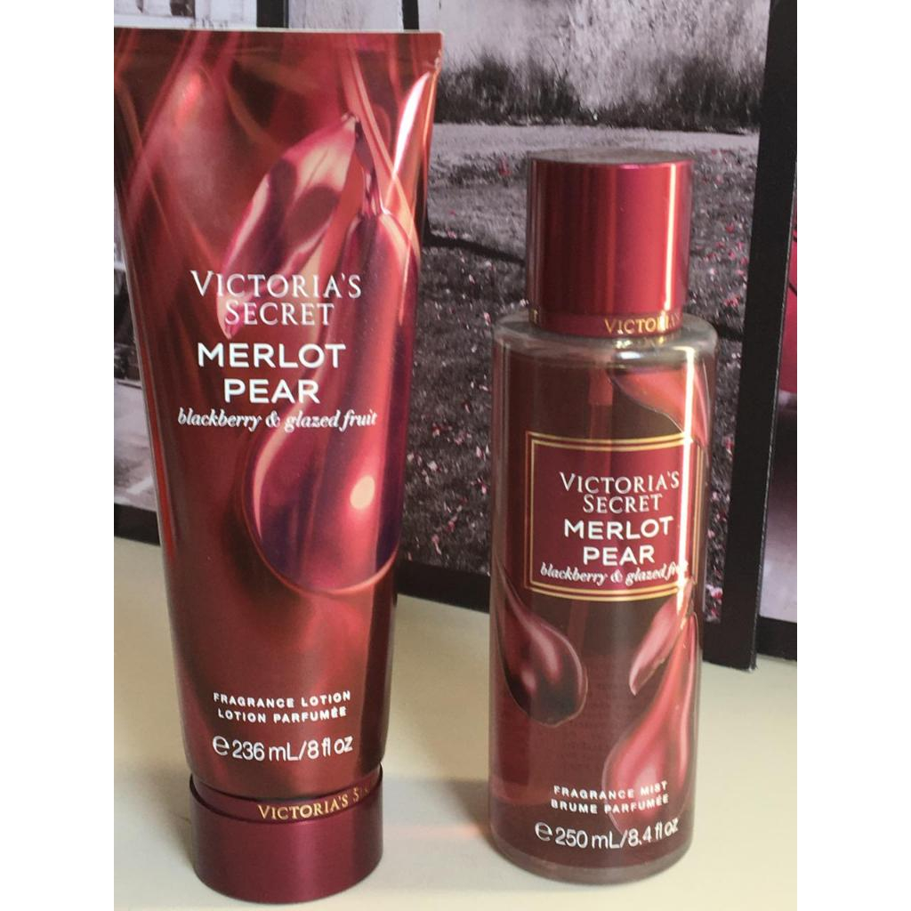 KIT VICTORIAS SECRET MERLOT PEAR - BODY SPLASH 250ML E LOÇÃO HIDRATANTE ...