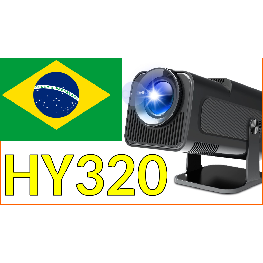 Projetor HY320 - 11000 Lumens, Android 11, Full HD 1080p nativo, 4k ...