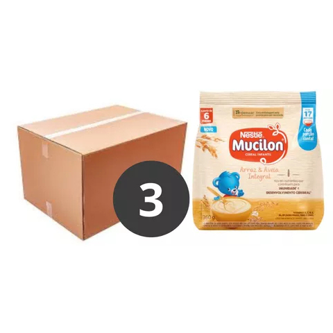 Kit 3 Unidades Cereais Infantil Mucilon Arroz E Aveia 360g | Shopee Brasil